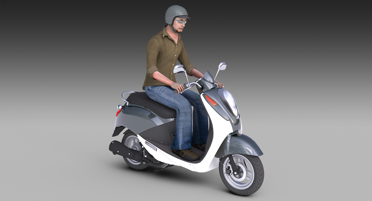 3D scooter man 02 - TurboSquid 1390232