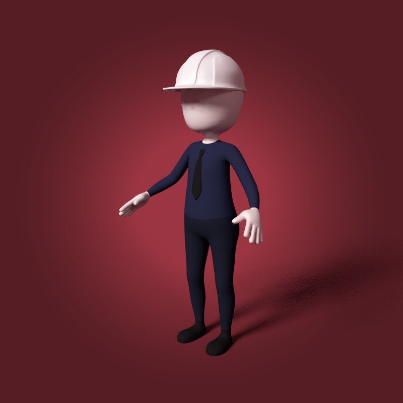 Cartoon architect 3D - TurboSquid 1390257