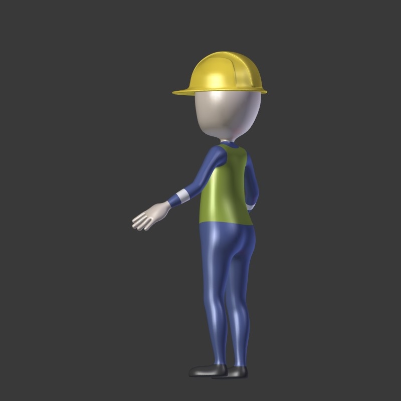 3D cartoon construction worker working - TurboSquid 1390276