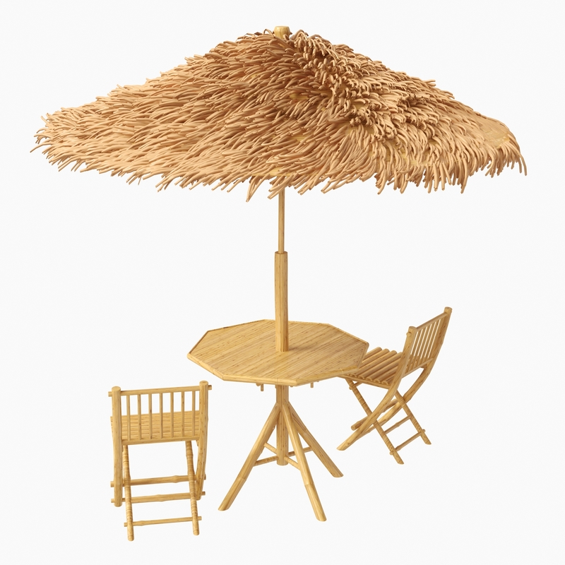 modelo 3d Palapa set Bamboo Tiki Huts & Furniture - TurboSquid 1390791
