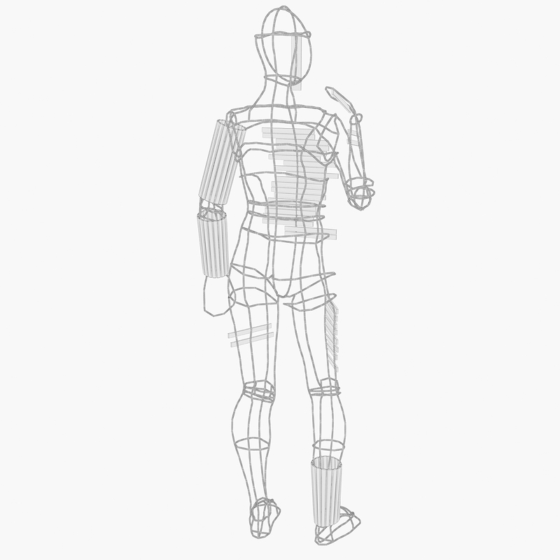 wire man 3d max