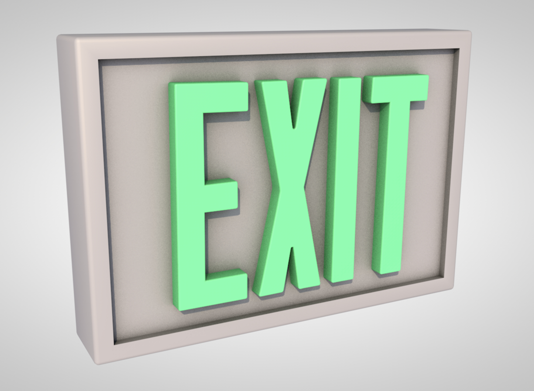 Exit sign 3D model - TurboSquid 1391553