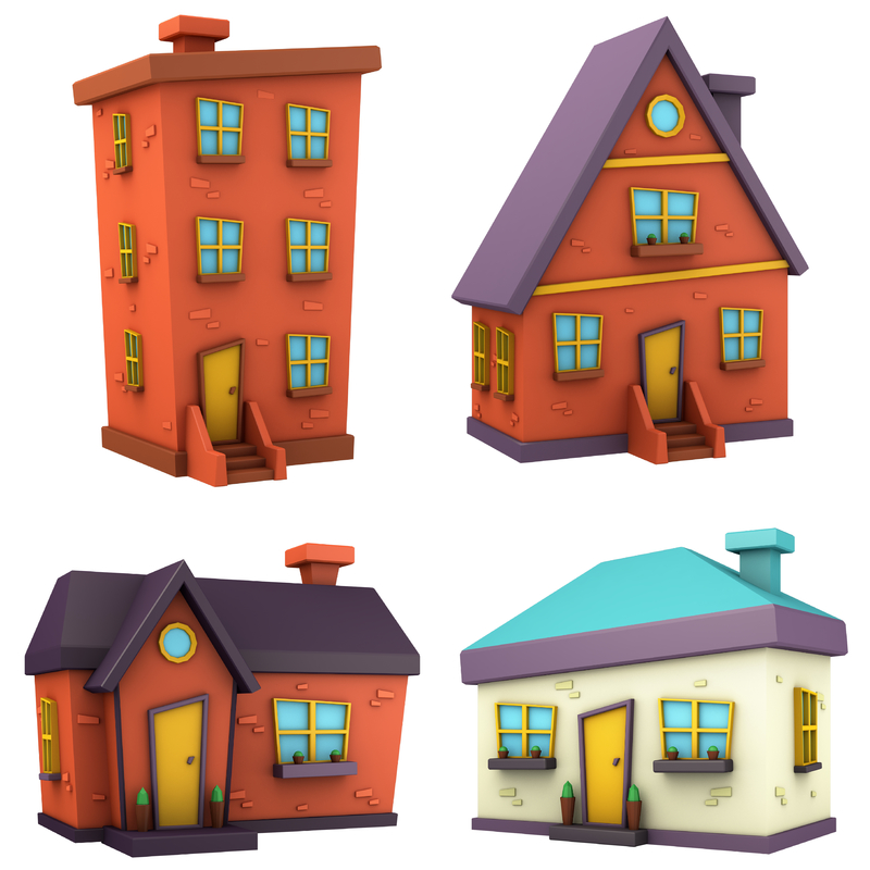 Cartoon house pack model - TurboSquid 1391579