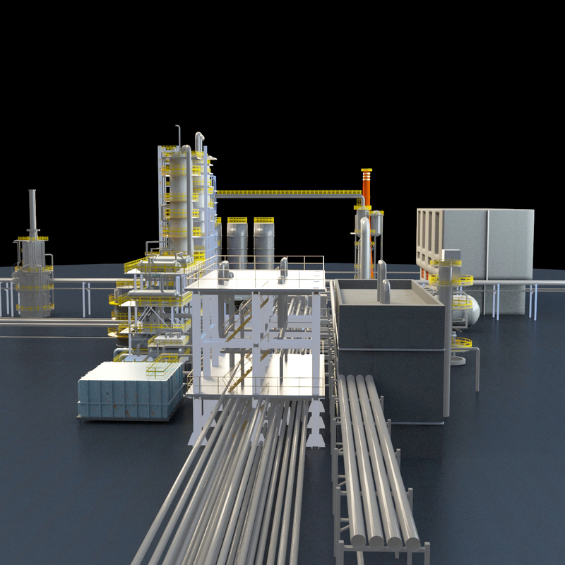 3D chemical plant - TurboSquid 1391735