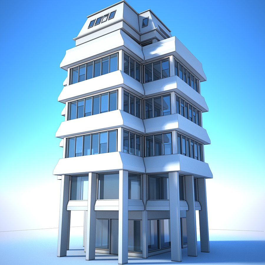 Building white 3D model - TurboSquid 1391753