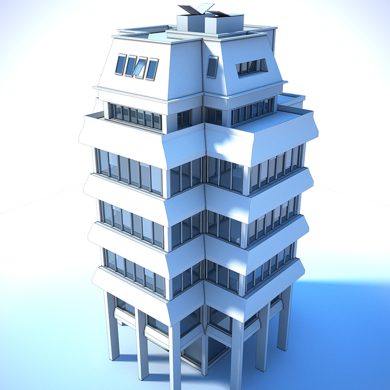 Building white 3D model - TurboSquid 1391753