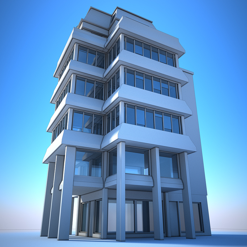 Building white 3D model - TurboSquid 1391753