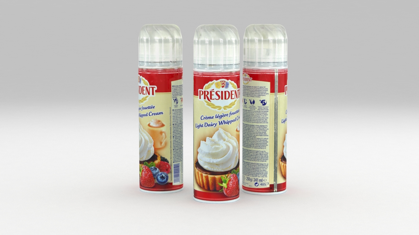 modelo 3d President Light Dairy Crema Batida Lata 250g - TurboSquid 1391897