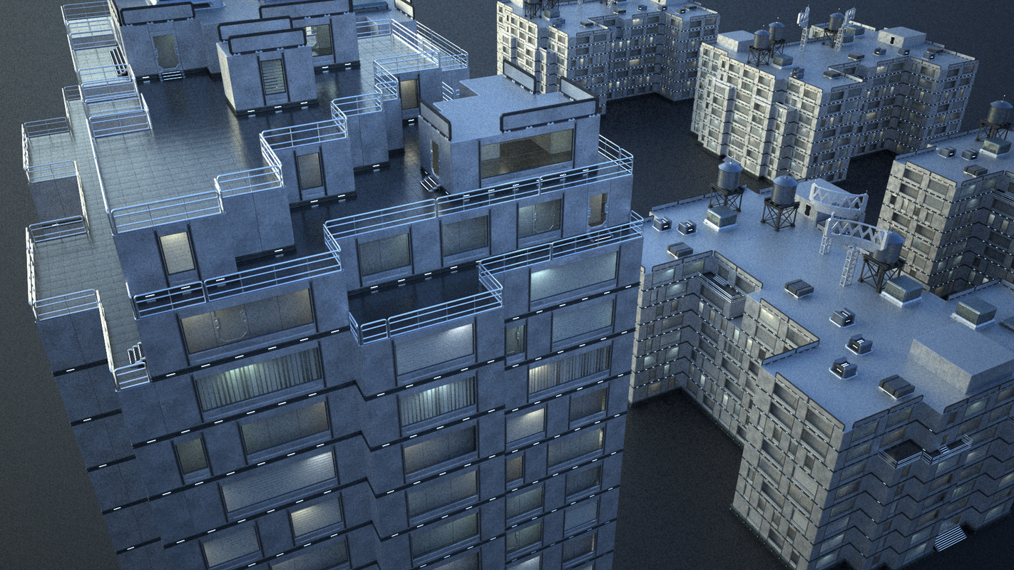 Futuristic building model - TurboSquid 1391912