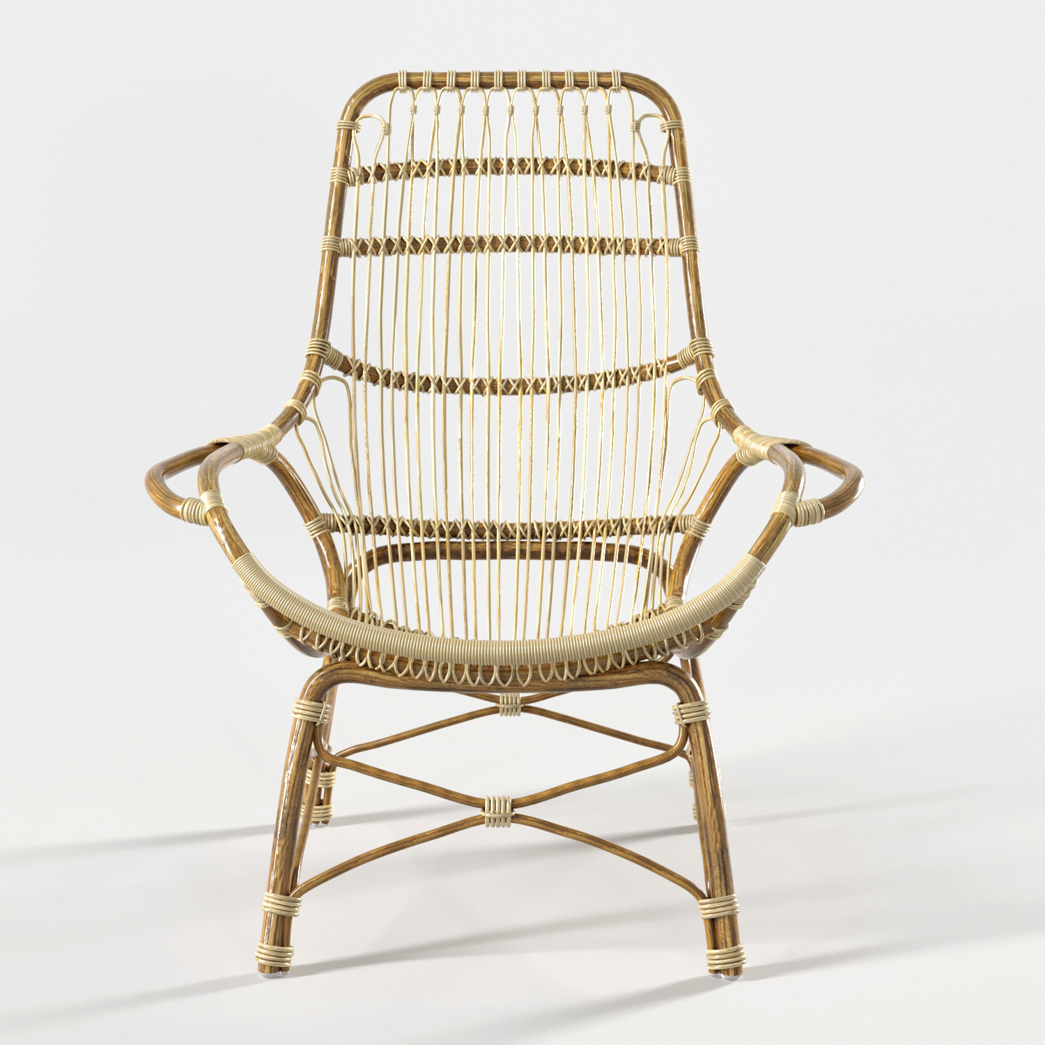 Retro rattan lounge chair 3D model - TurboSquid 1248945