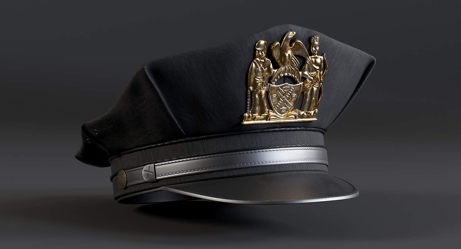 3D policeman cap class b model - TurboSquid 1392379