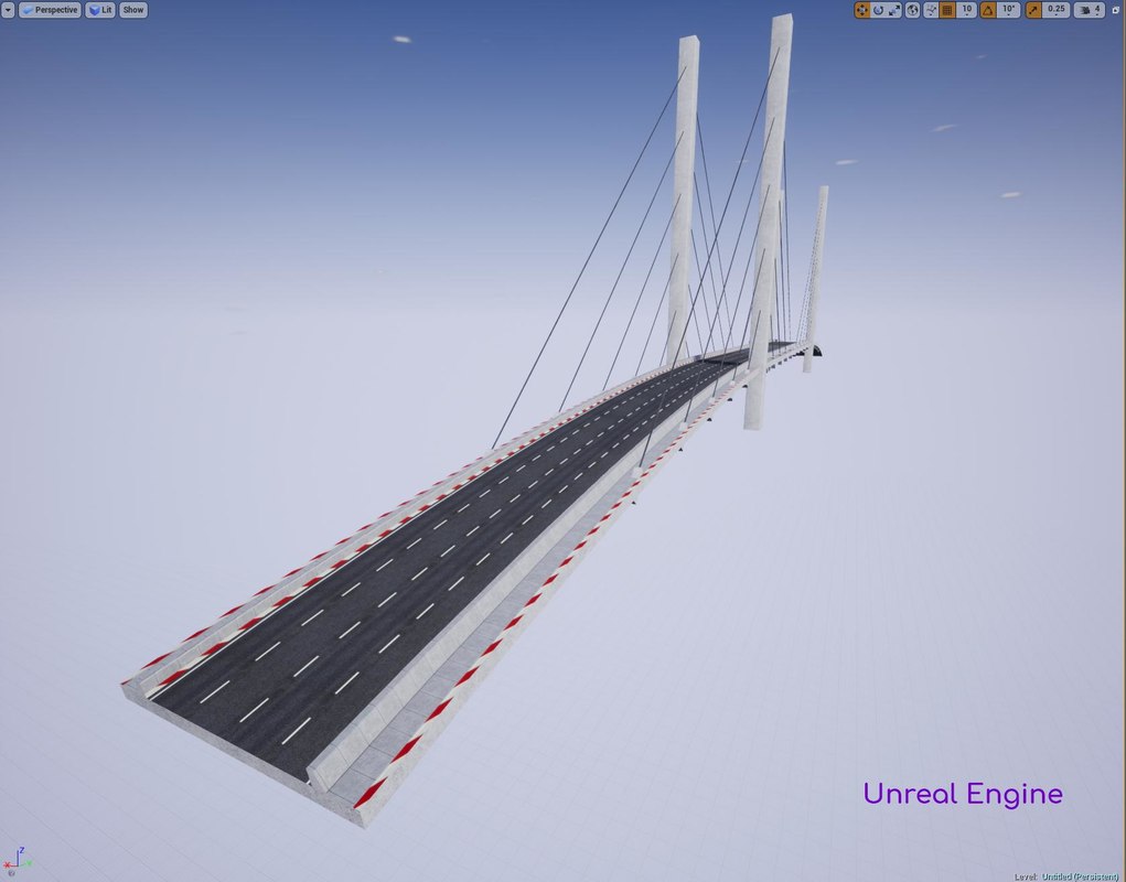 3D cable-stayed bridge - TurboSquid 1392830