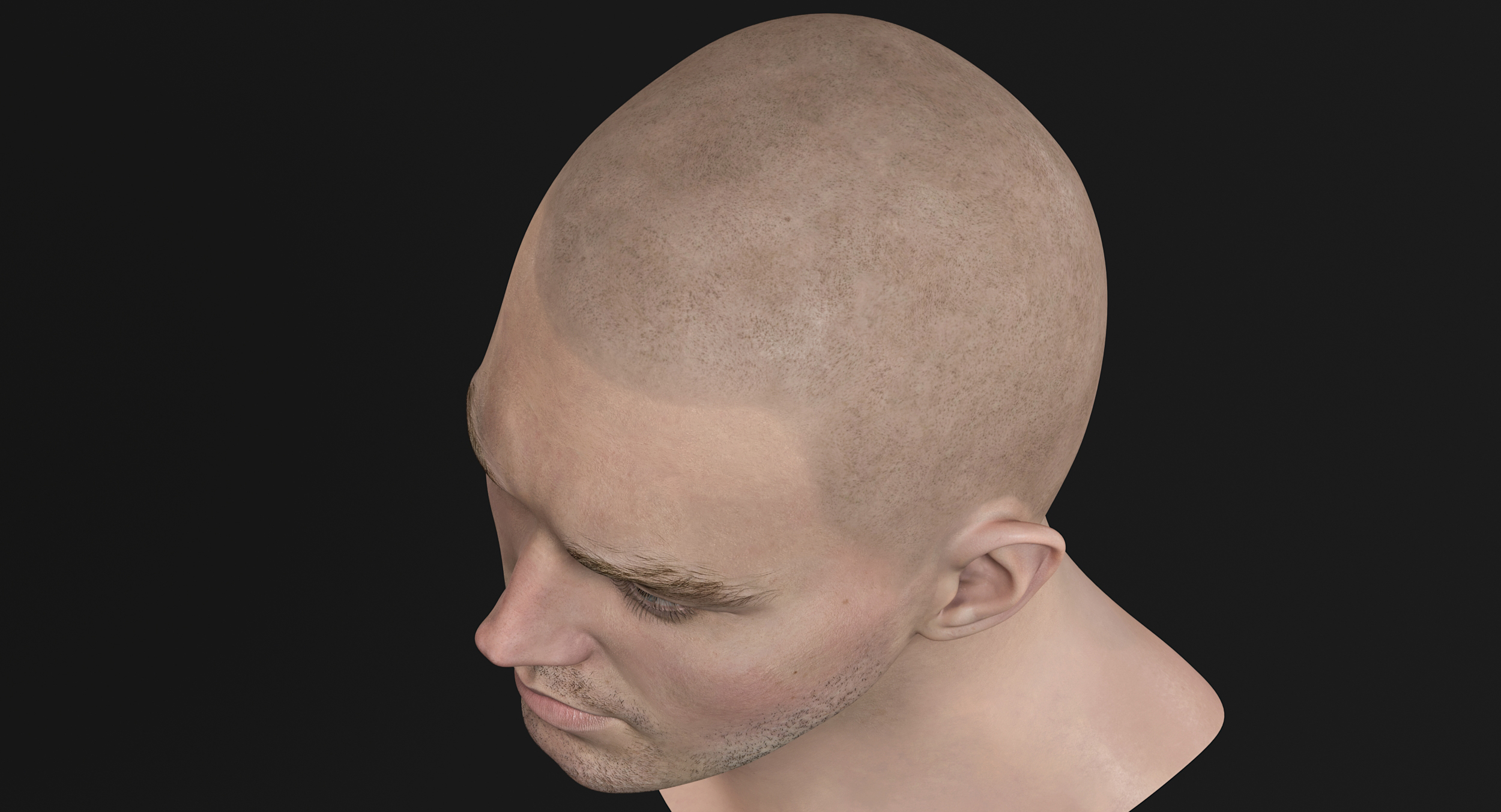 3D male police head - TurboSquid 1392821