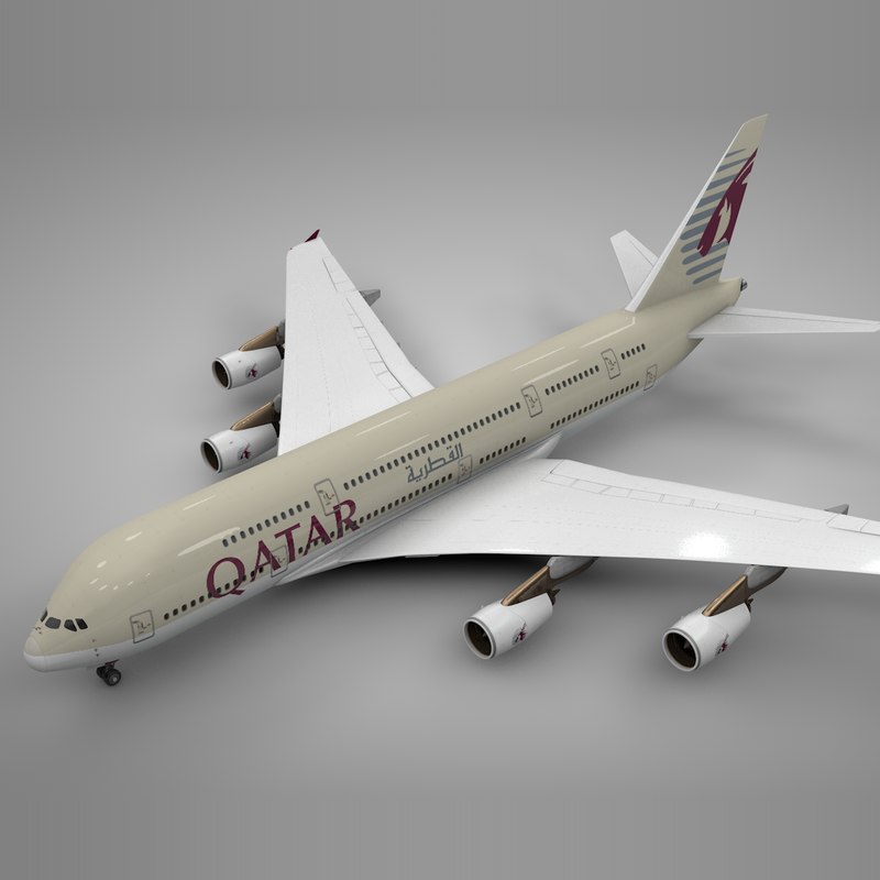 3D model airbus a380 qatar airlines - TurboSquid 1392847