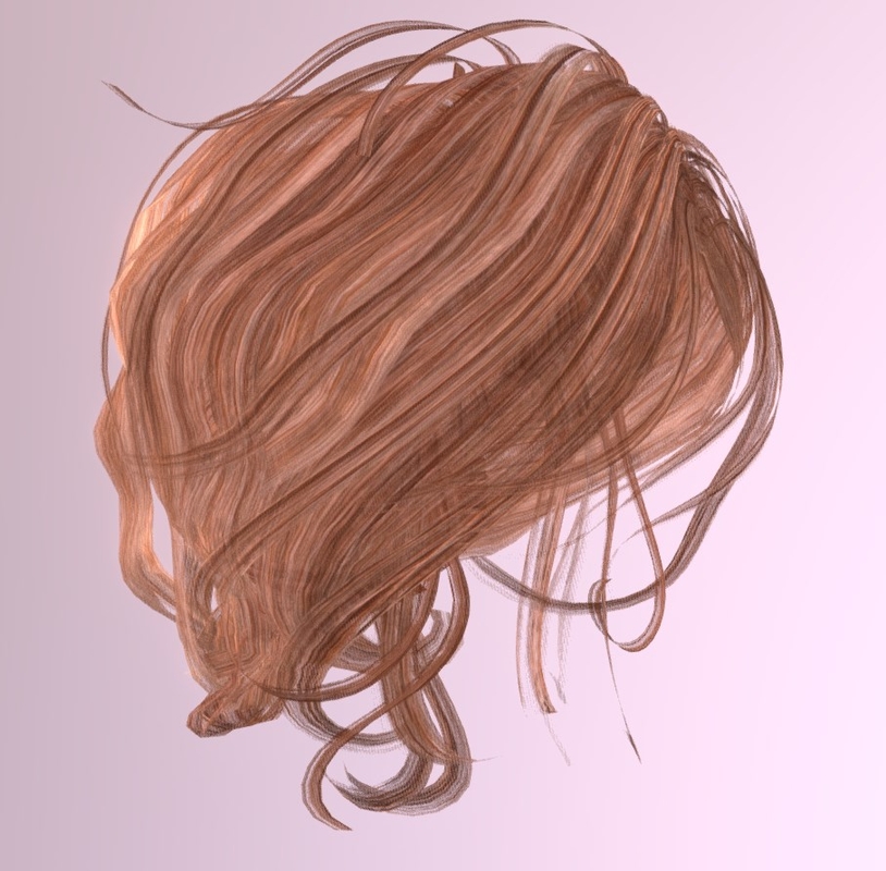 Female hair 3 colors 3D model - TurboSquid 1393041