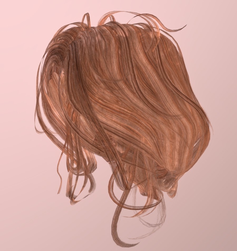Female hair 3 colors 3D model - TurboSquid 1393041