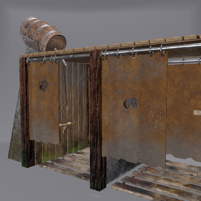 3D medieval shower outdoors model - TurboSquid 1393457