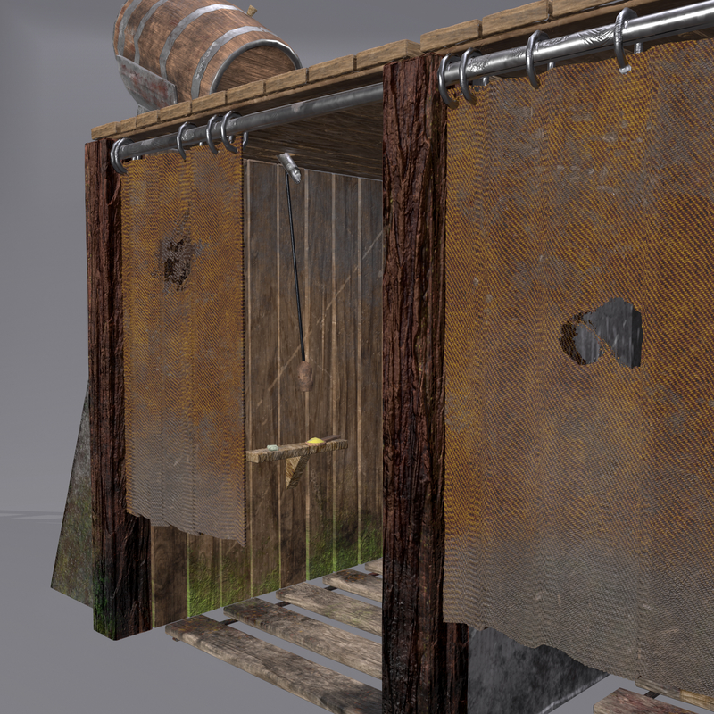3D medieval shower outdoors model - TurboSquid 1393457