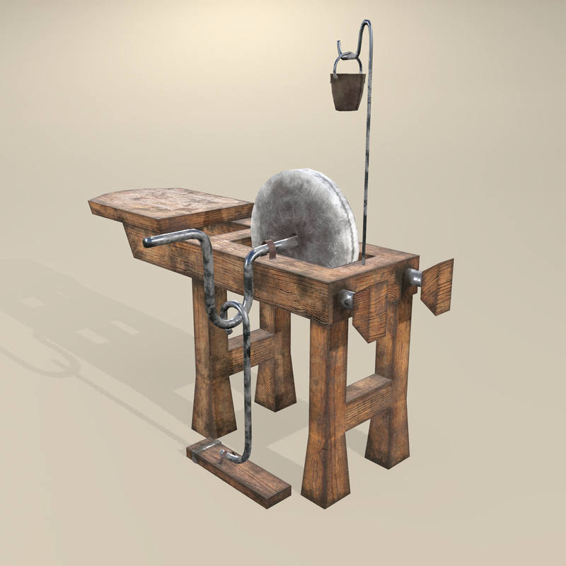 Grindstone medieval 3D model - TurboSquid 1393391