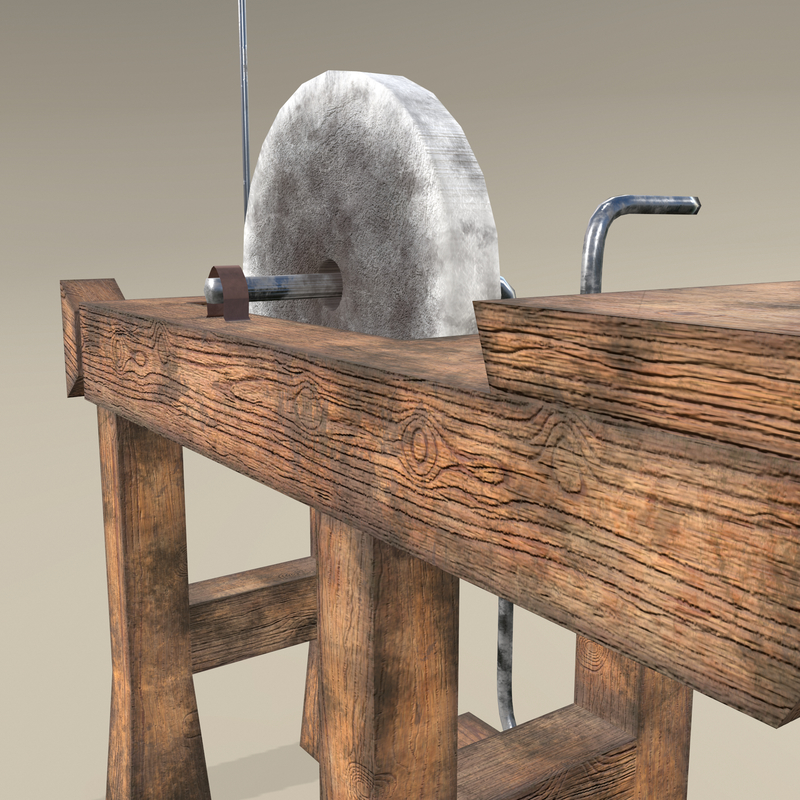 Grindstone medieval 3D model - TurboSquid 1393391