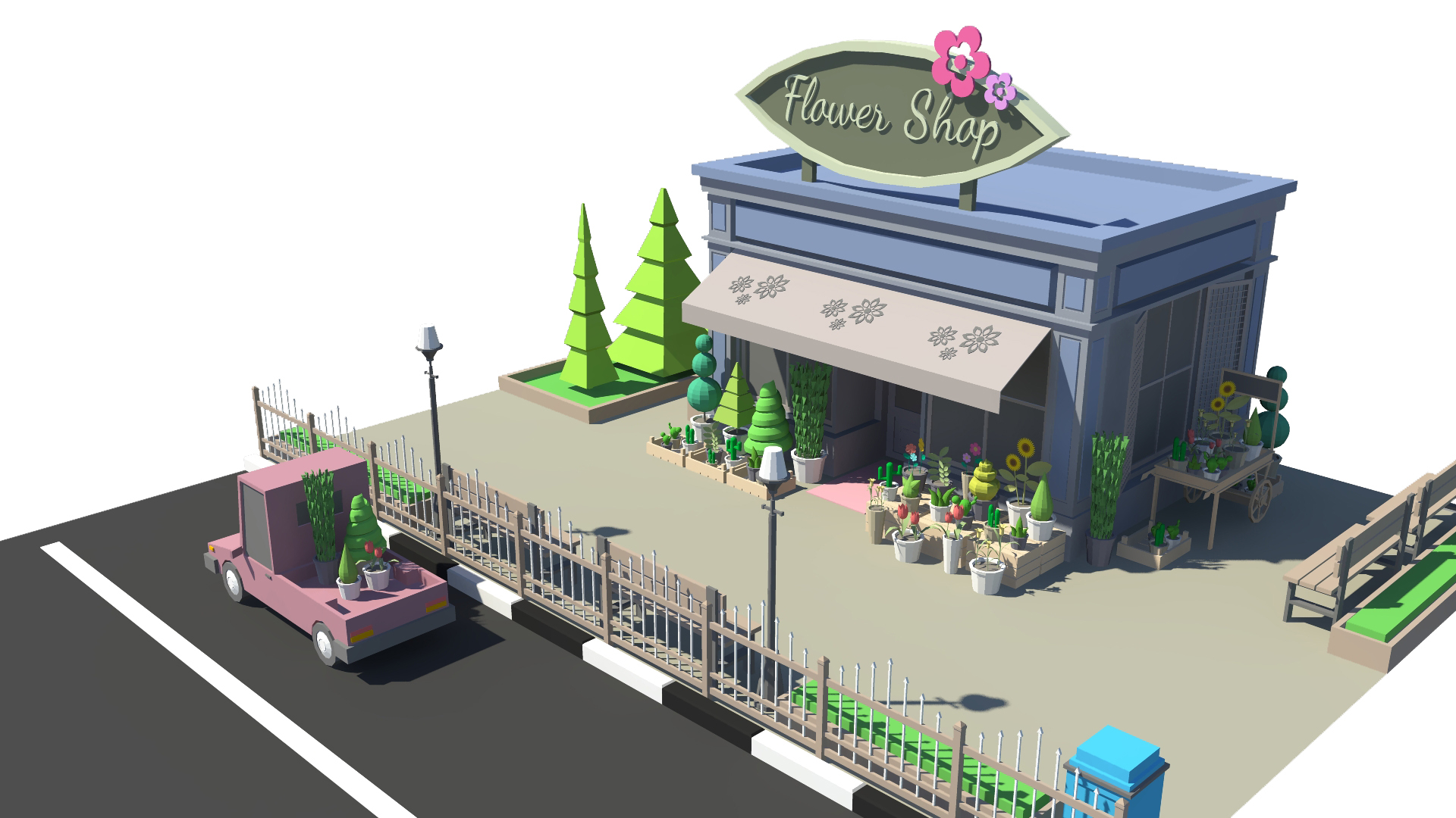 3D shop flower - TurboSquid 1393459