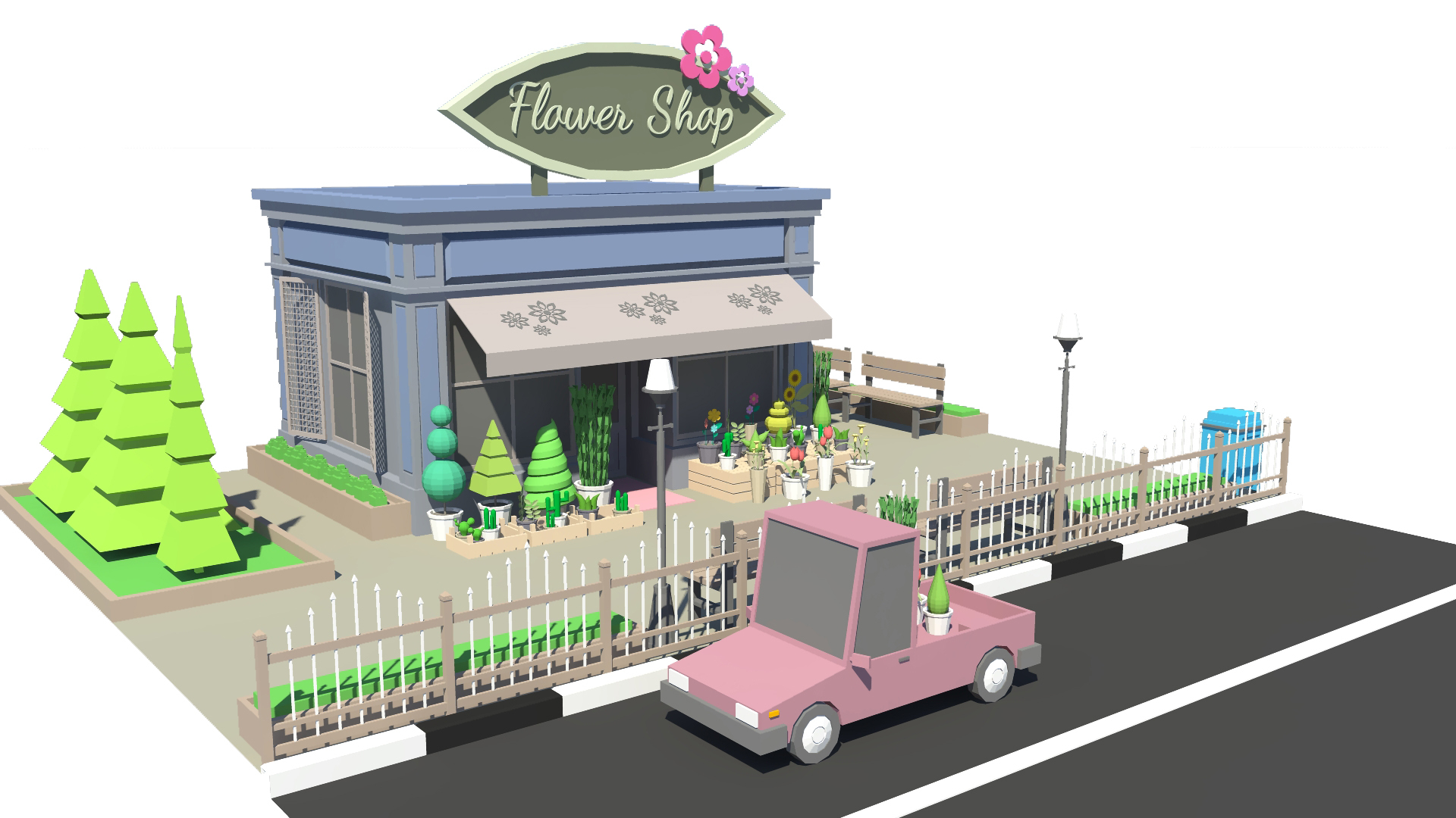 3D shop flower - TurboSquid 1393459