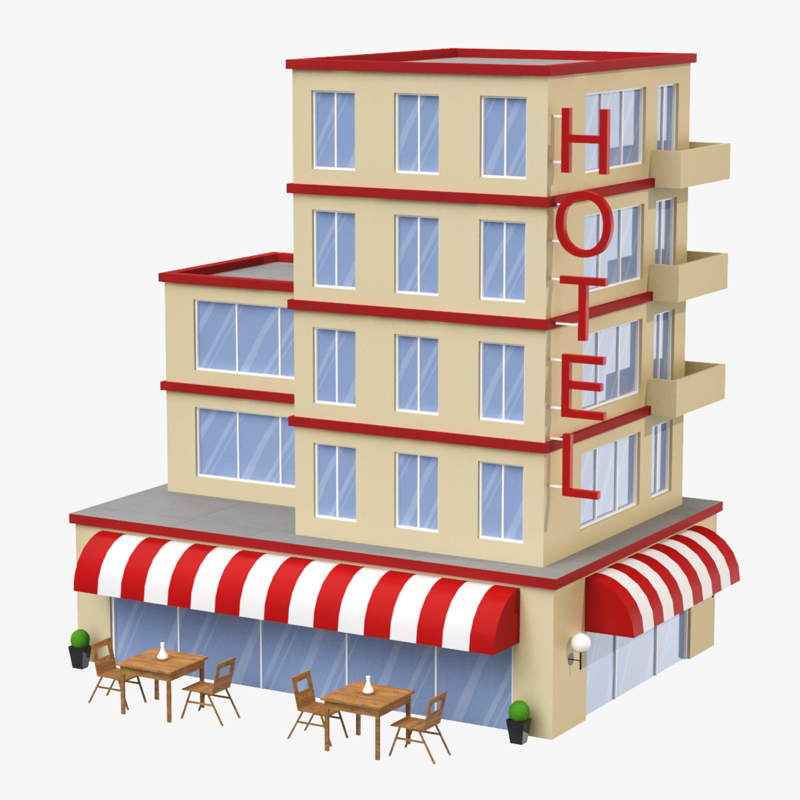 Cartoon hotel 3D model - TurboSquid 1393909