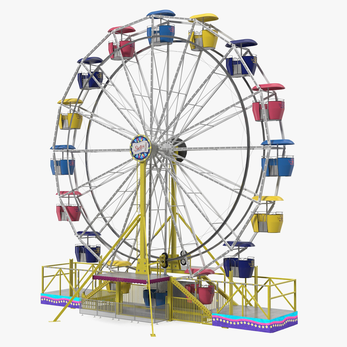 Small town carnival ferris wheel 3D - TurboSquid 1394371