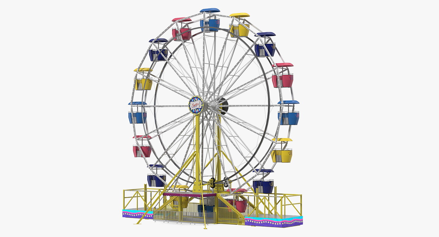 Small town carnival ferris wheel 3D - TurboSquid 1394371