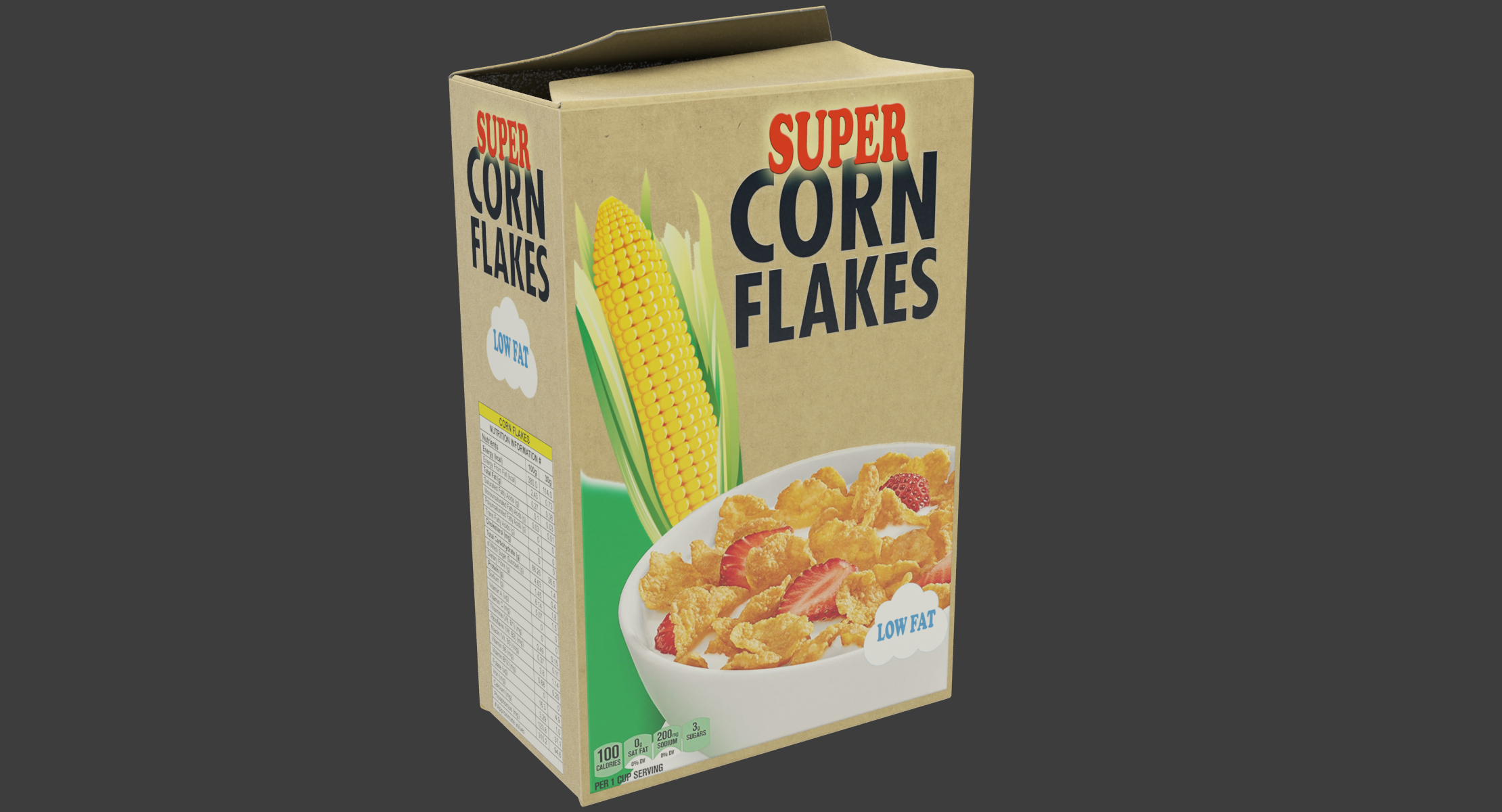 Corn flakes pack 3D model - TurboSquid 1393926