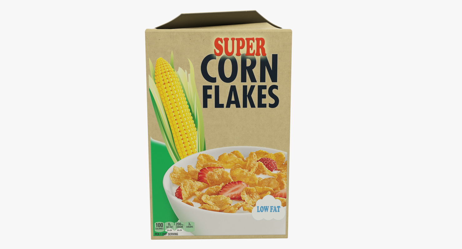 Corn flakes pack 3D model - TurboSquid 1393926