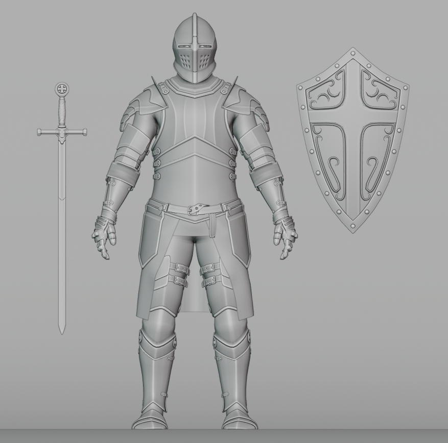 Templar knight armor character 3D - TurboSquid 1394348