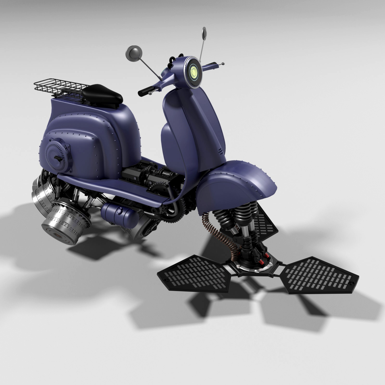 Flying scooter steampunk 3D model - TurboSquid 1394650