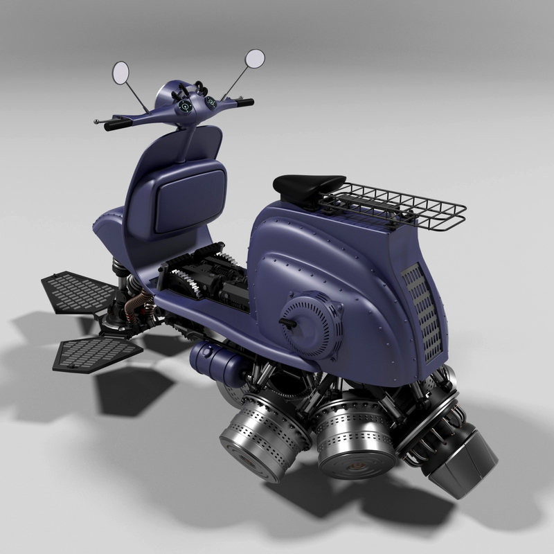 Flying scooter steampunk 3D model - TurboSquid 1394650