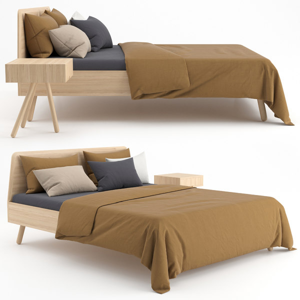 3D wooden bed model - TurboSquid 1395088