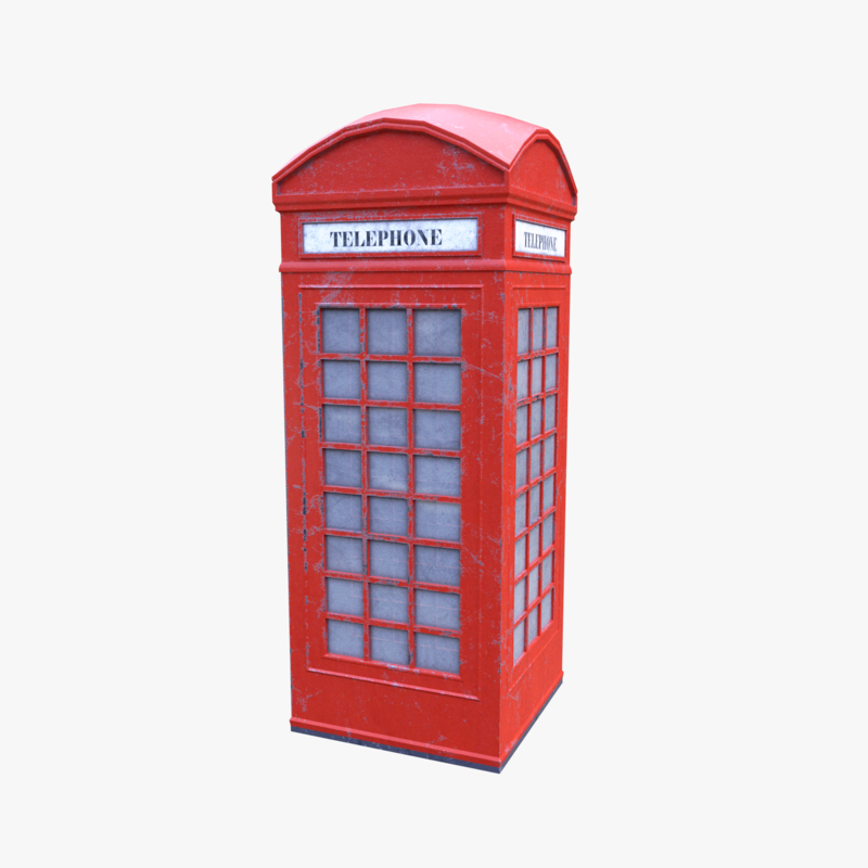 3D telephone box phone model - TurboSquid 1395235