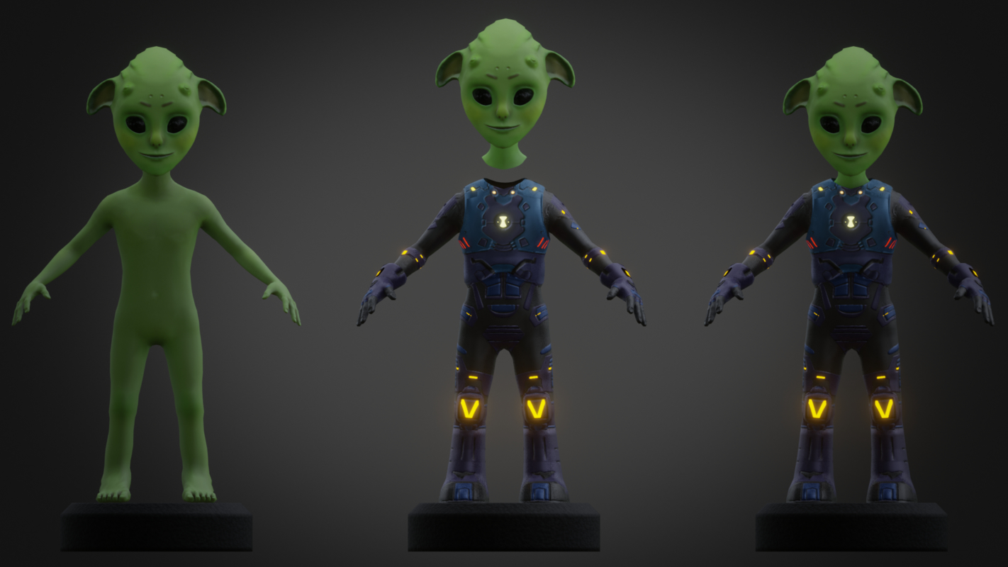 Low Poly Alien Modell 3D-Modell - TurboSquid 1395394