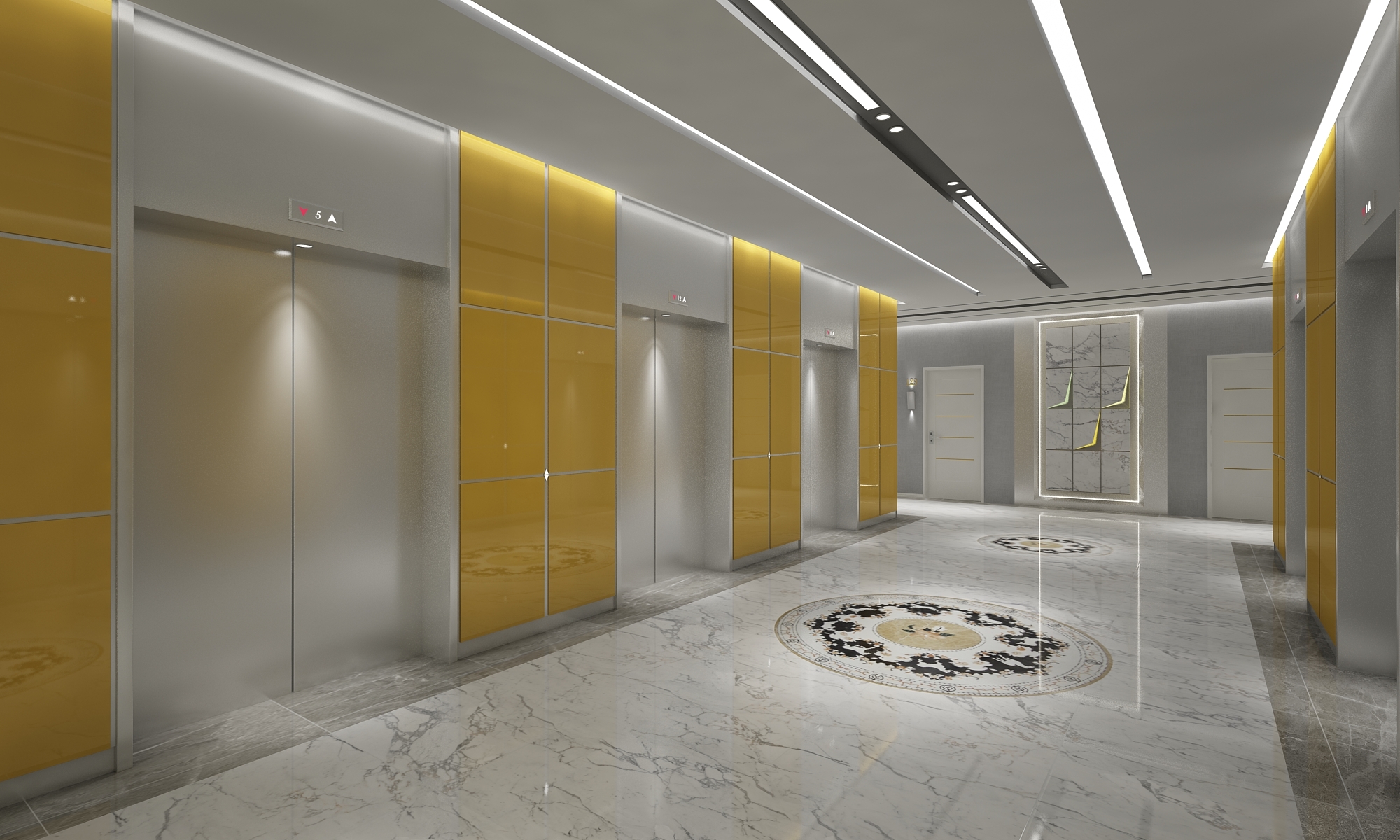 Elevator hallway 3D model - TurboSquid 1395647