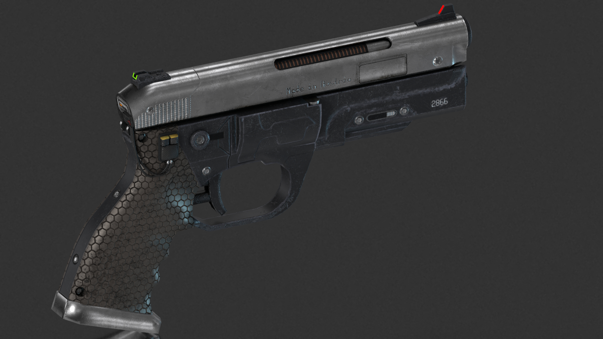 3D model futuristic combat pistol - TurboSquid 1395872