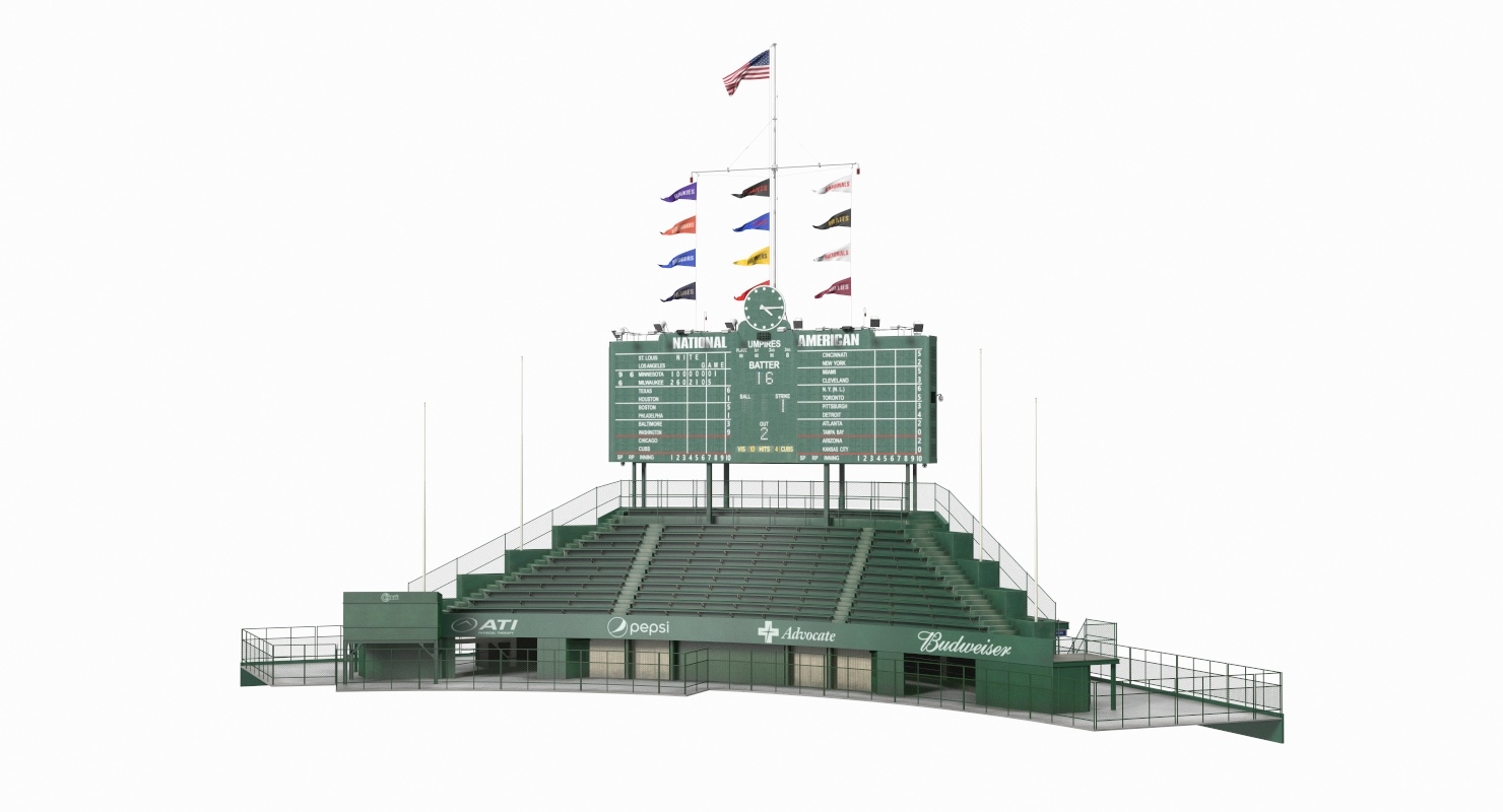 3D wrigley field scoreboard - TurboSquid 1395879