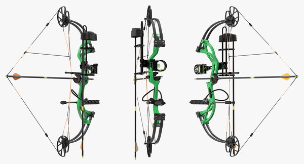 3D armed compound bow generic model - TurboSquid 1396105