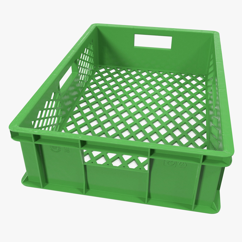 3D square solid plastic crate model - TurboSquid 1396145
