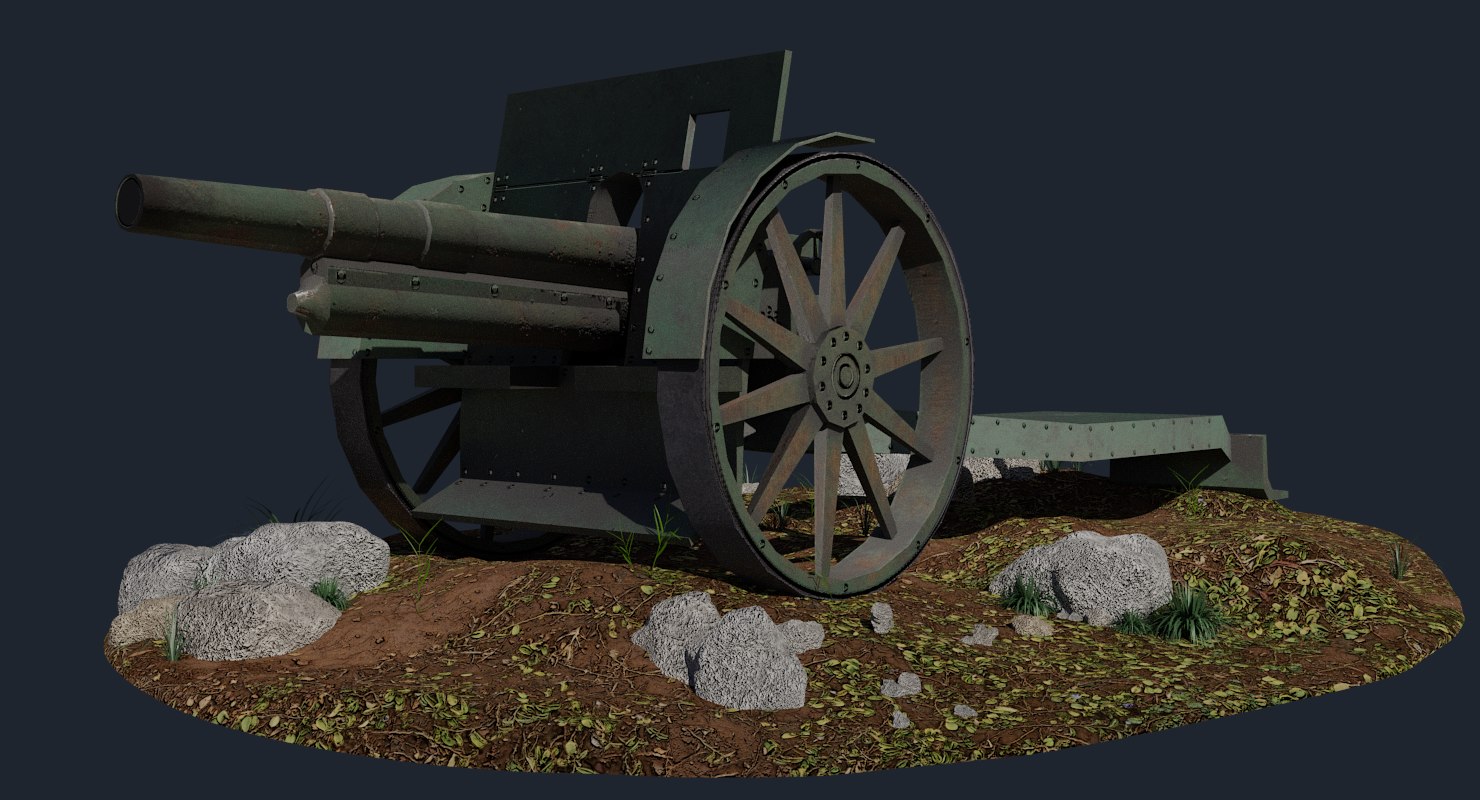 Skoda houfnice vz14 cannon 3D - TurboSquid 1396074