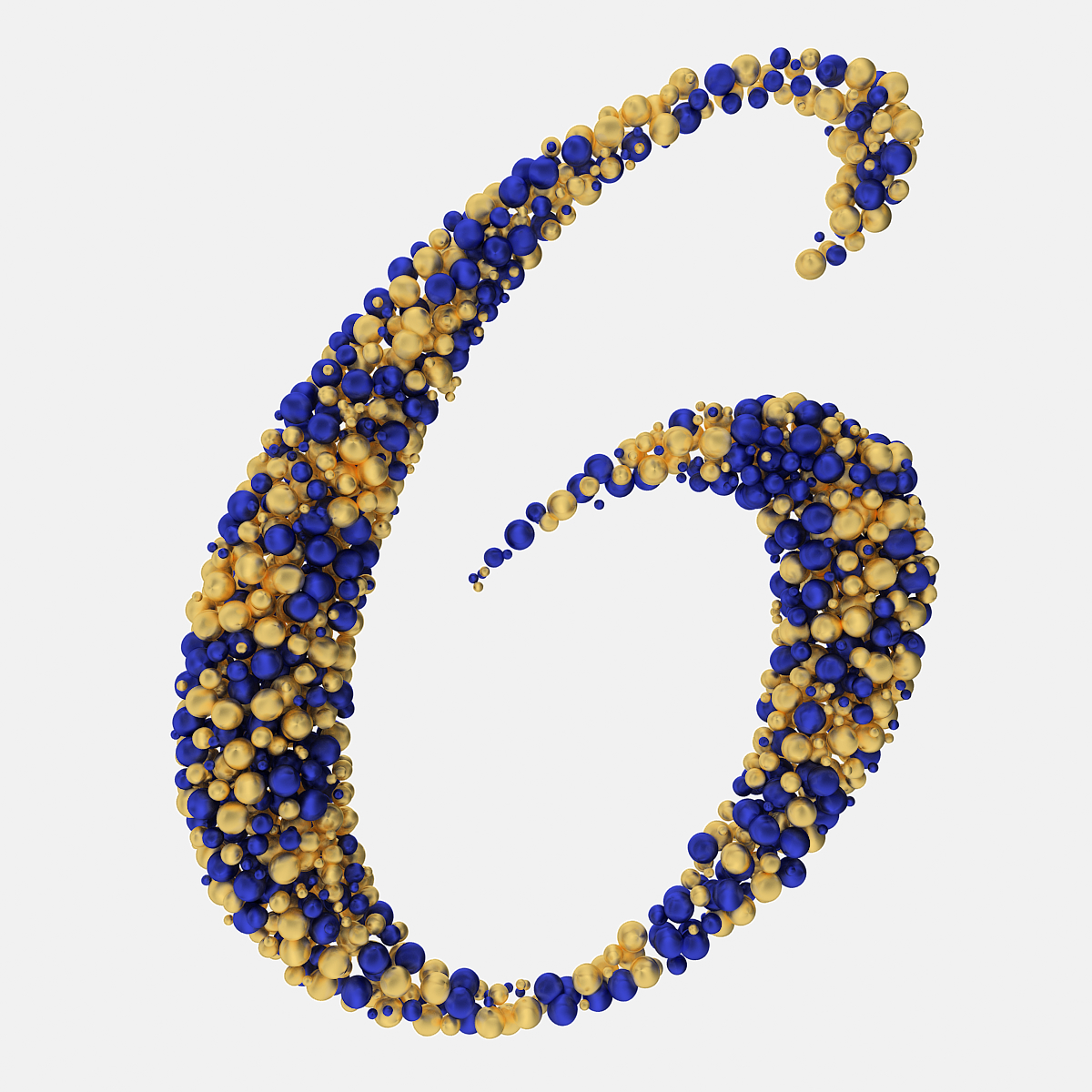 Calligraphic digit 6 number model - TurboSquid 1396162