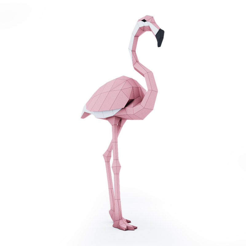 3D flamingo papercraft paper - TurboSquid 1396219