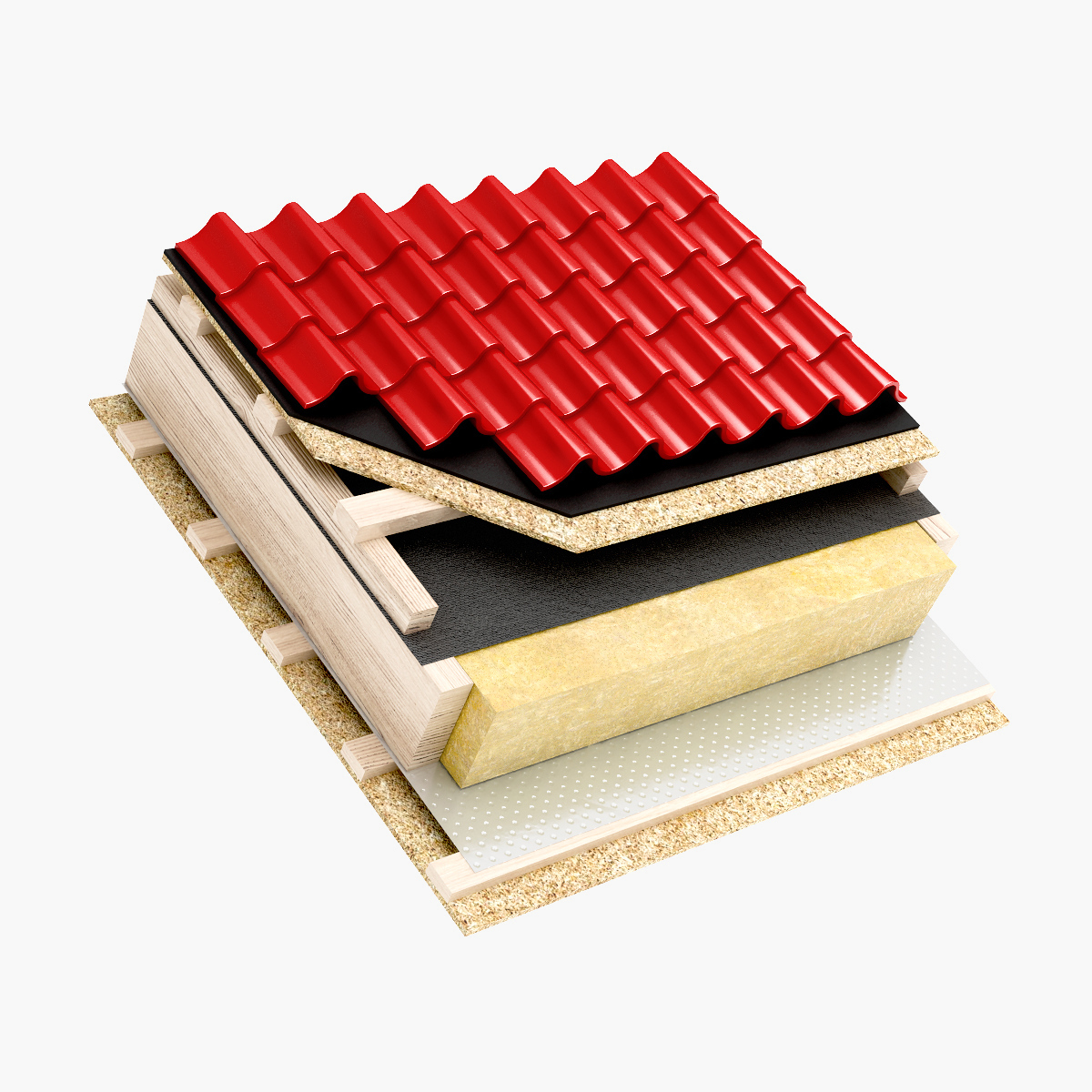 3D cut section roof - TurboSquid 1396938