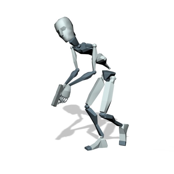 Motion Biovision gun jog biped