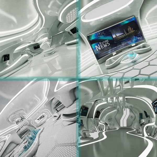 virtual tv studio set 3d model