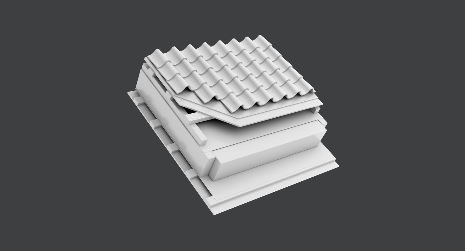 3D cut section roof - TurboSquid 1396938
