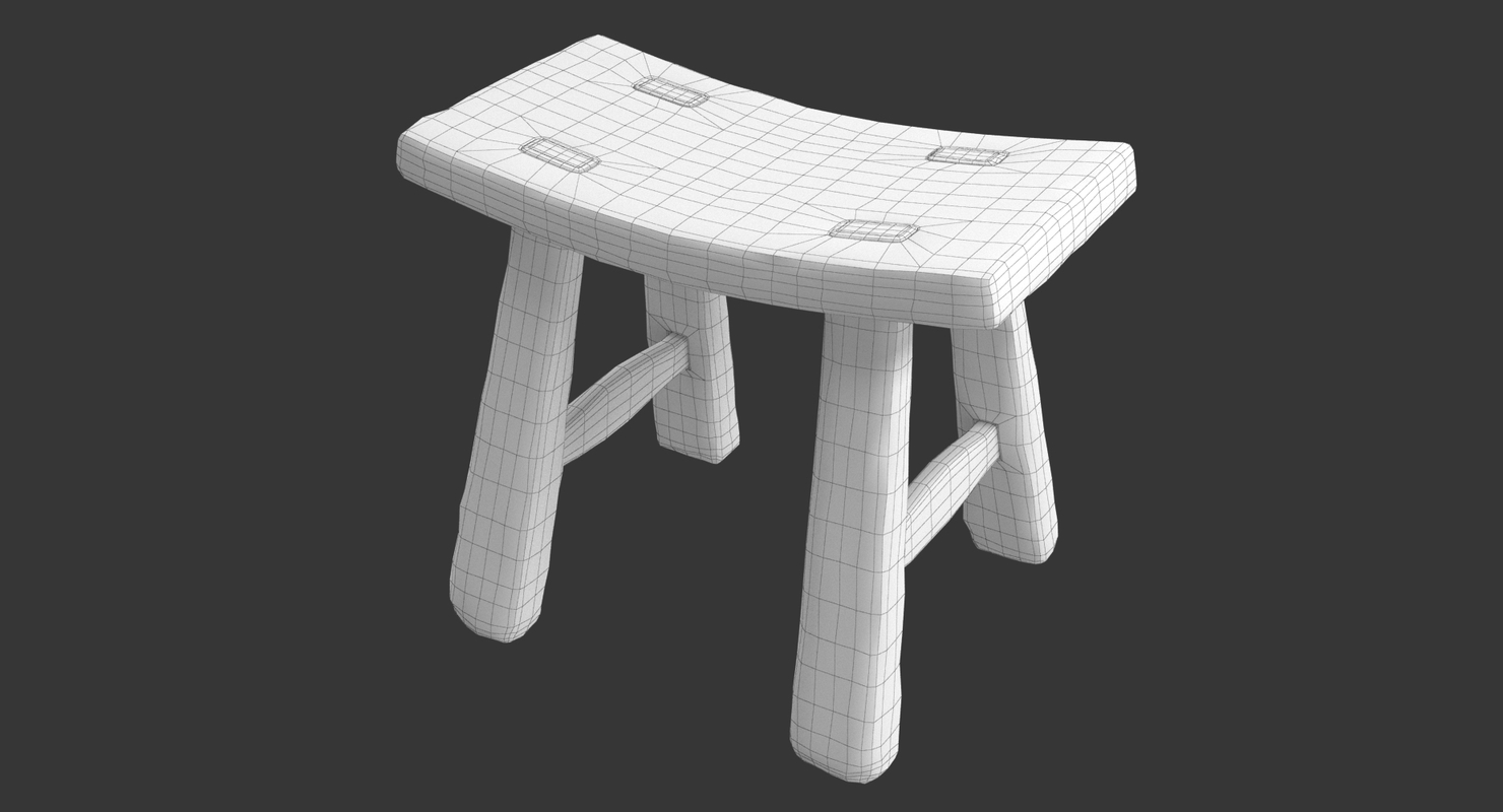 Wooden stool 3D - TurboSquid 1397057